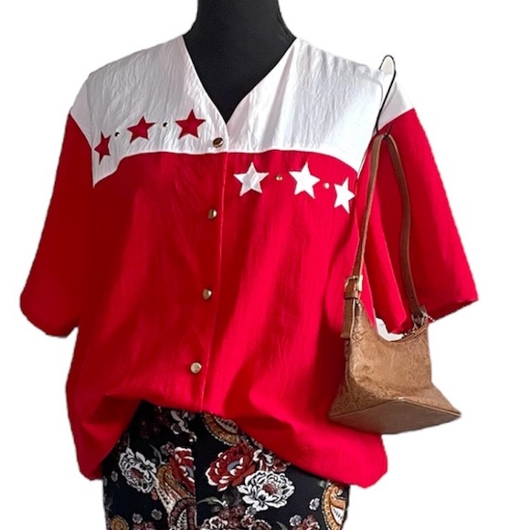 BonWorth | Tops | Vintage Bonworth Retro Western Button Down Stars ...